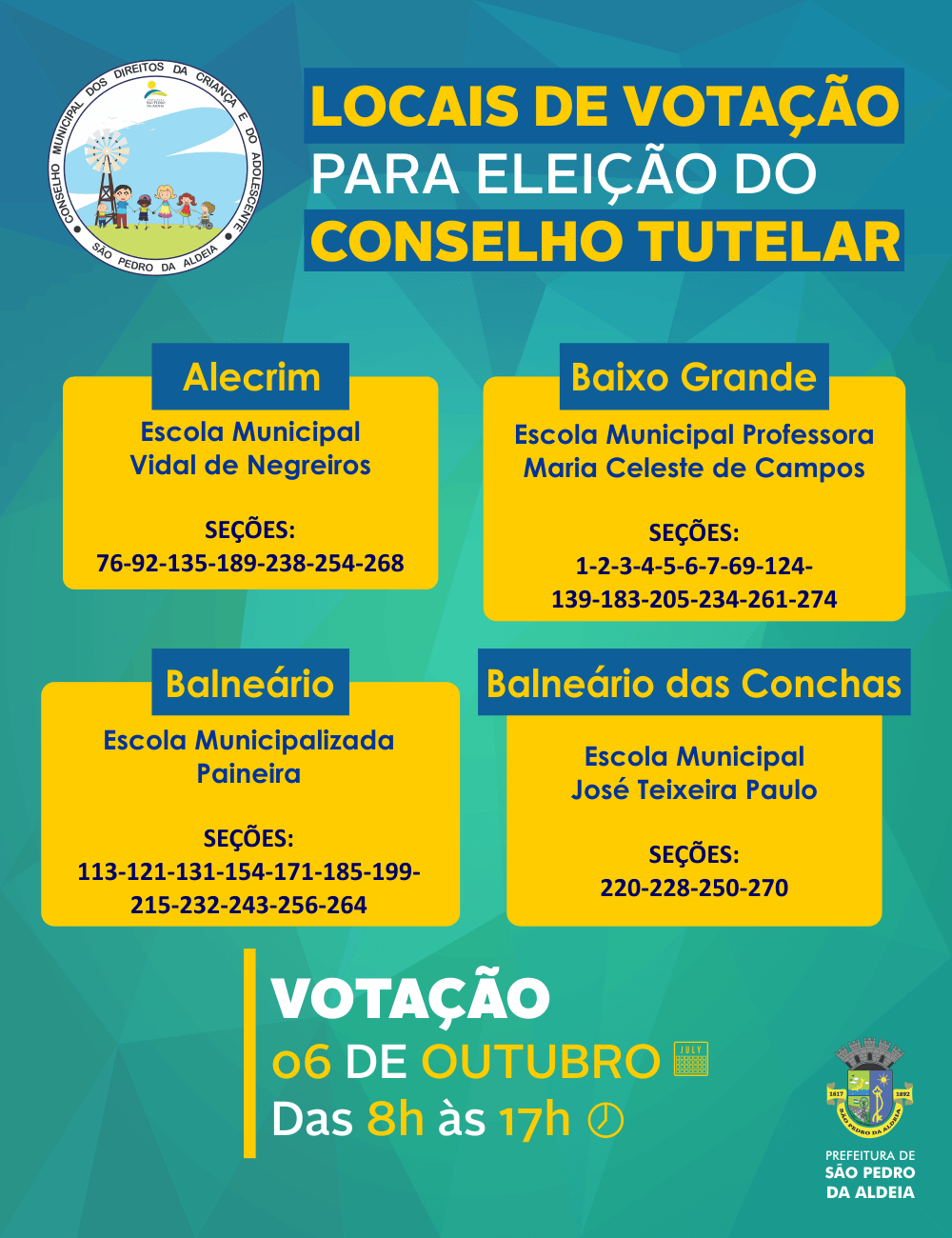 Cmdca Divulga Locais De Votação Para Eleição Do Conselho Tutelar
