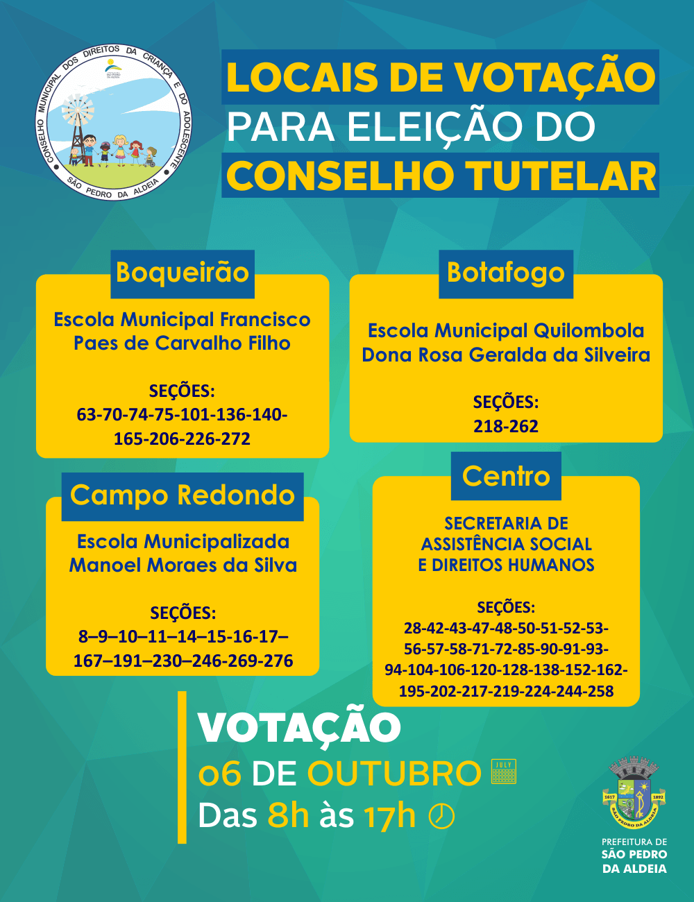 Cmdca Divulga Locais De Votação Para Eleição Do Conselho Tutelar