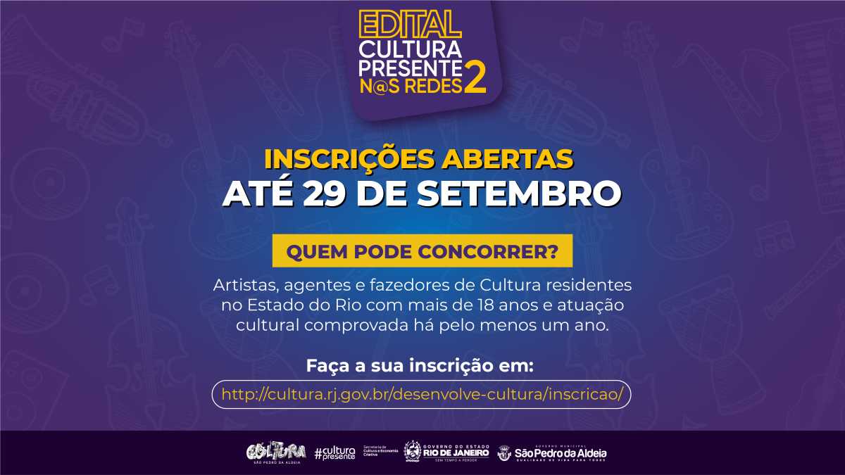 Abertas As Inscrições Para O Edital “cultura Presente Nas Redes 2” Da