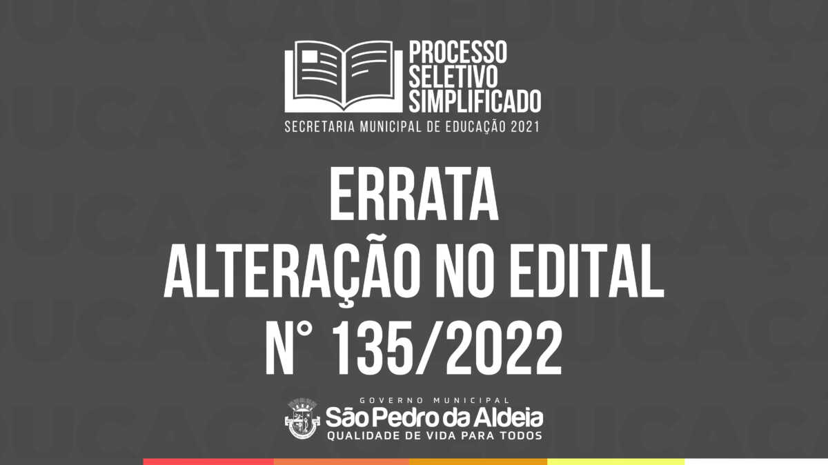Errata - Prefeitura de São Pedro da Aldeia